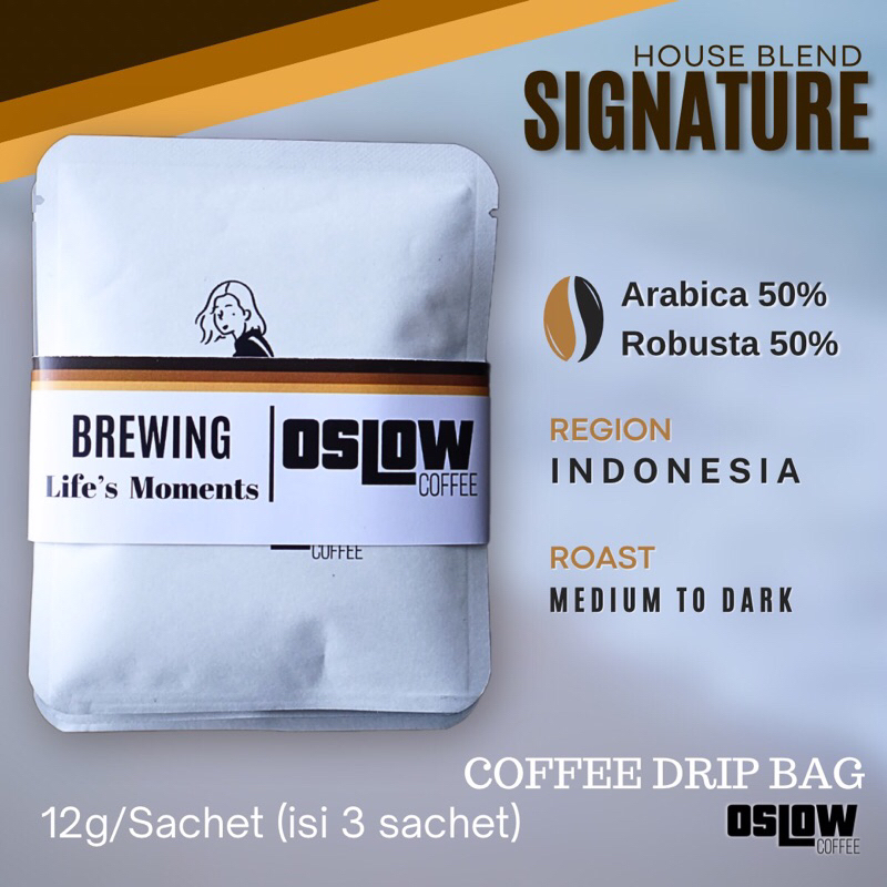 Jual Coffee Drip Bag House Blend Signature 50:50 (3 Sachet)- kopi ...