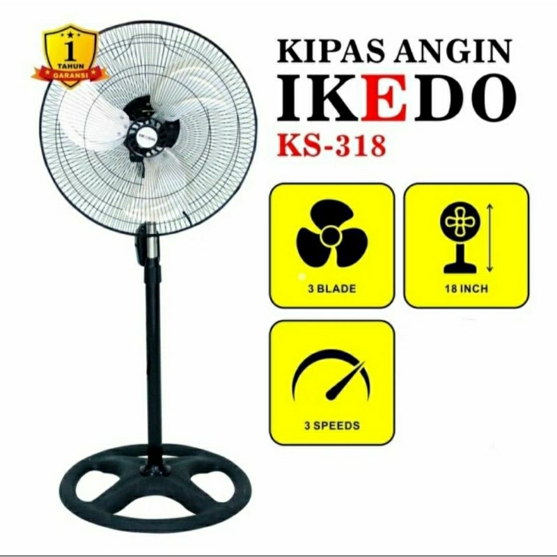 Jual Ikedo KS-318 Industrial Fan 3in1 18" Kipas Angin 18 Inci Garansi ...