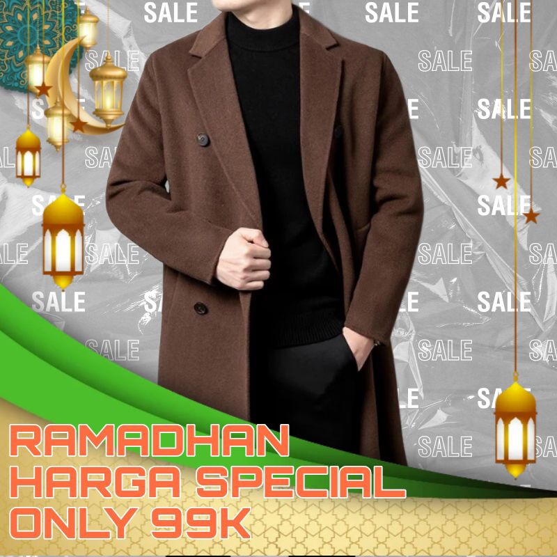 Jual Ourplace Jaket Jas Blazer Jubah Panjang Pria Long Coat Pria Korea ...