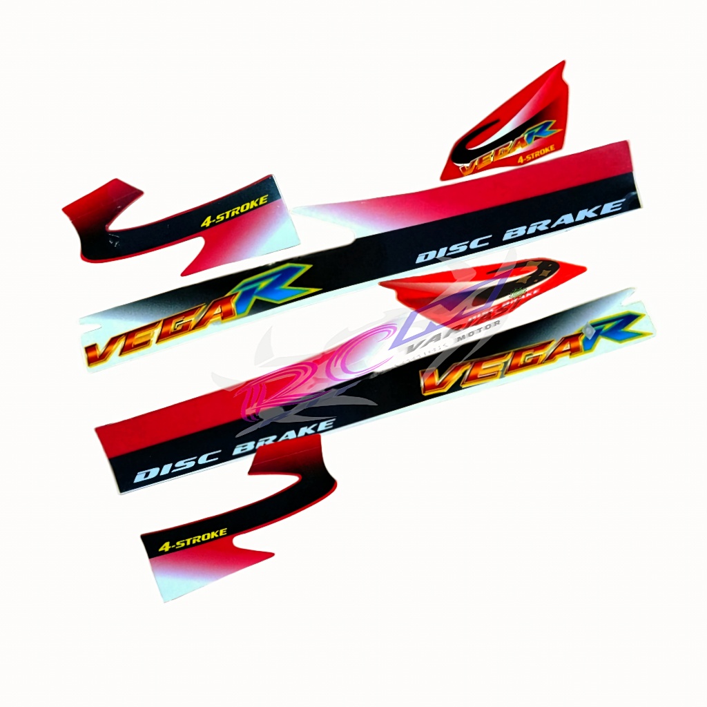 Jual Sticker bodi Yamaha Vega R 2003 Merah putih stiker Lis polet ...