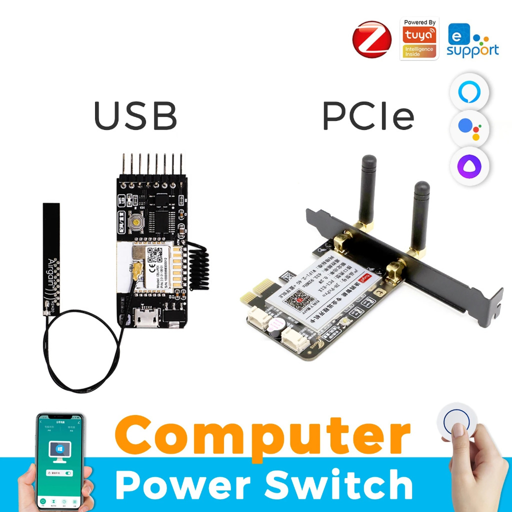 Jual Tuya Zigbee Wifi Computer Power Reset Switch PCIe Card 433 RF ...
