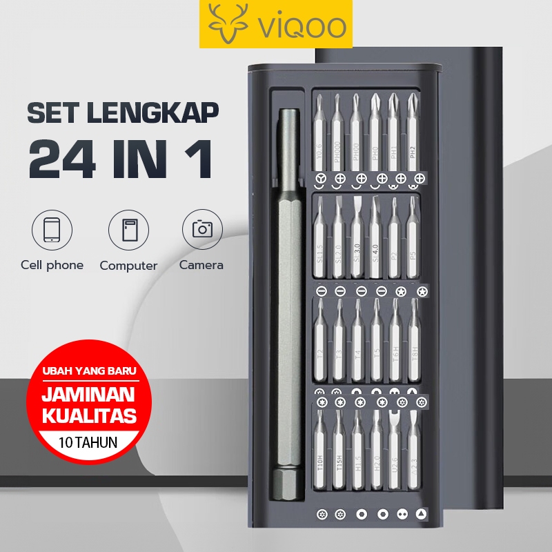 Jual 【COD】Viqoo Obeng Kecil /Obeng Set 24 Magnetic Premium Baut Kecil/Obeng Multifungsi 24 In 1 ...