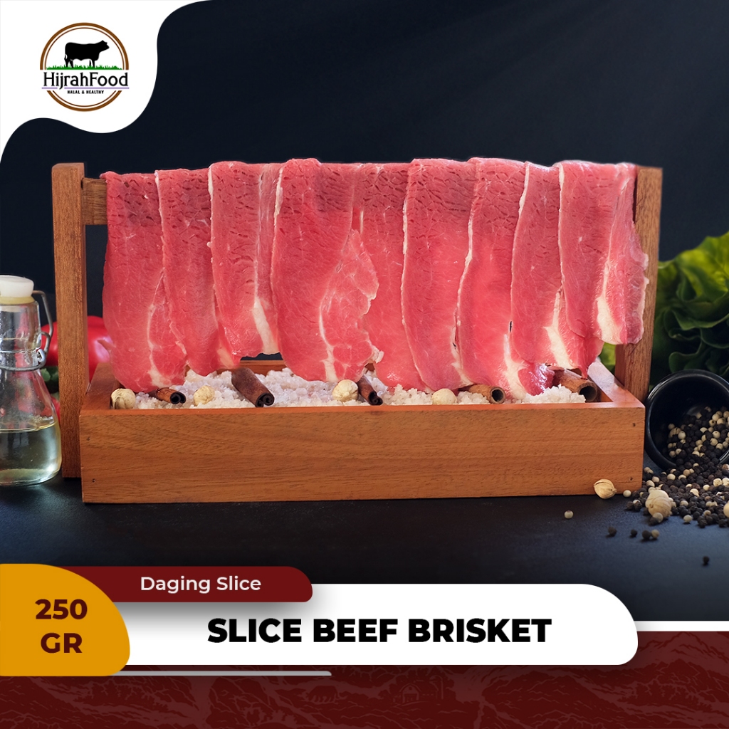 Jual Hijrahfood Daging Slice Brisket Sukiyaki Shabu AUS Beef Less Fat ...