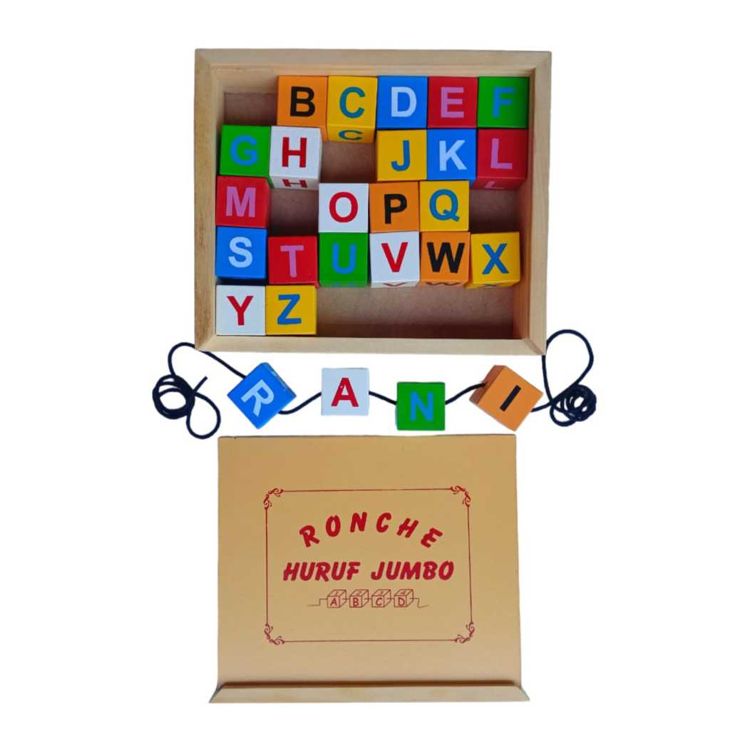 Jual Mainan Kayu Edukasi Anak Ronche Huruf Jumbo Huruf Kapital Meronce ...