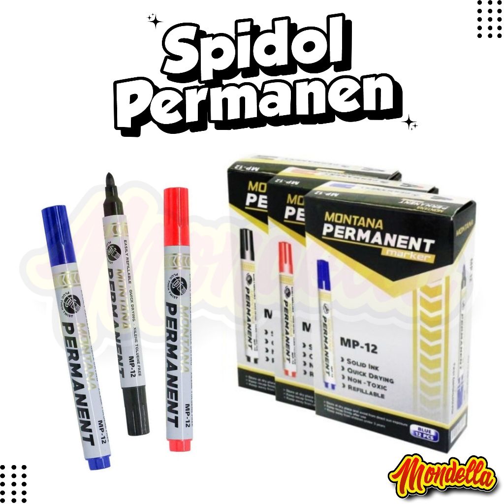 Jual Spidol Permanen Spidol Permanent MP12 Permanent Marker Montana MP ...