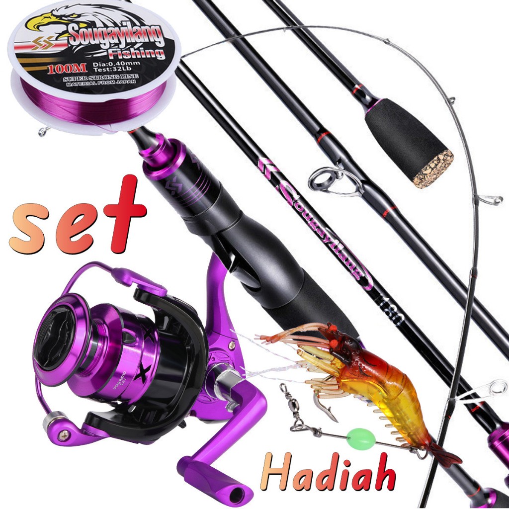 Jual Sougayilang Joran Pancing Karbon 1.8M, Set Alat Pancing Putar ...