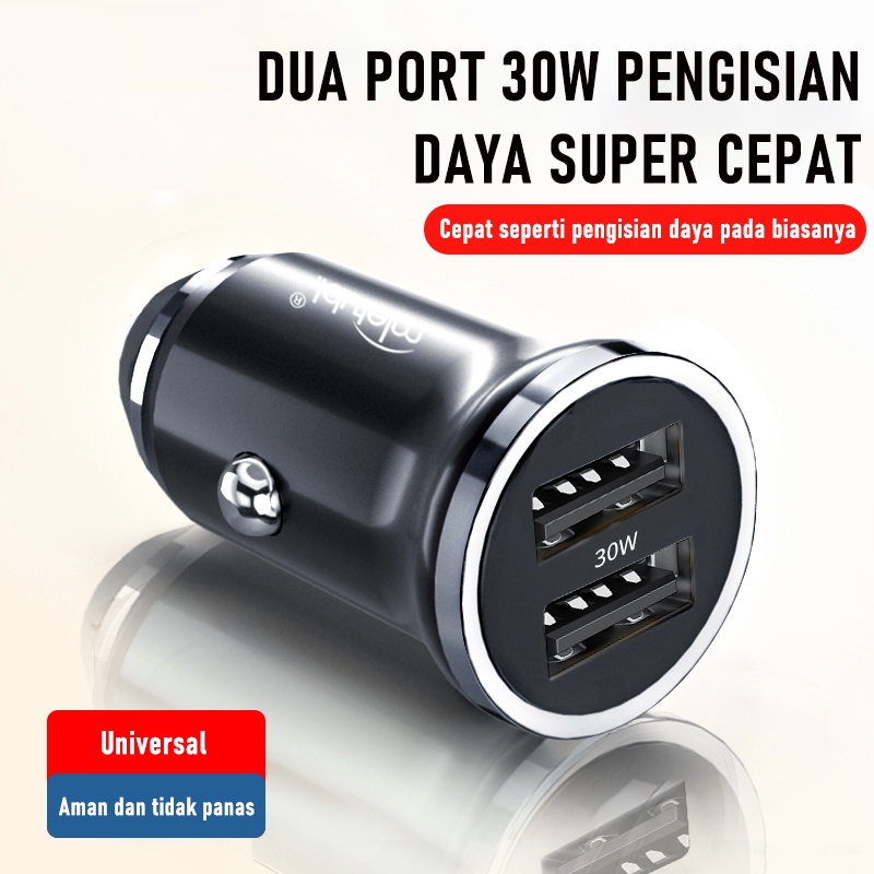 Jual Car Charger Dual Ports USB Fast Charger Mobil Qualcomm 2 Port USB ...