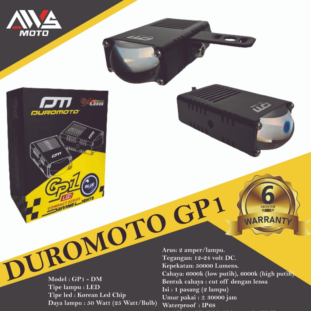 Jual Duromoto GP1 GP 1 Lampu Foglamp LED Motor Adventure Grill Mobil Blue Lens | Shopee Indonesia