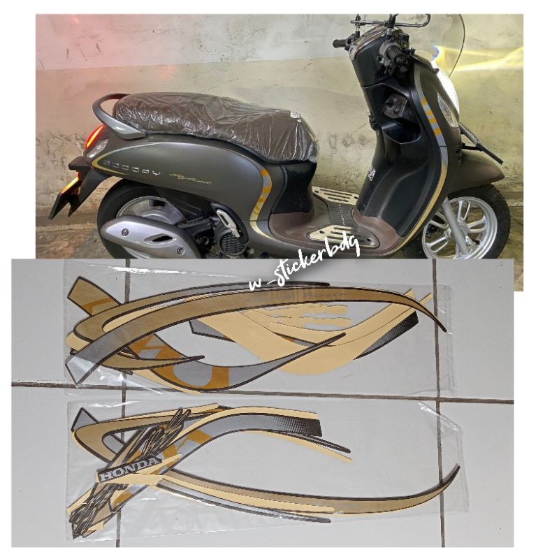 Jual Striping Lis Honda Scoopy Stylish 2021 Brown Coklat | Shopee Indonesia