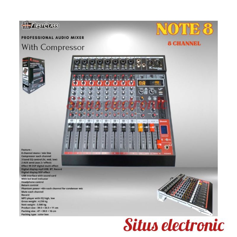 Jual Professional Audio Mixer With Compressor 8channel Firstclass Note ...