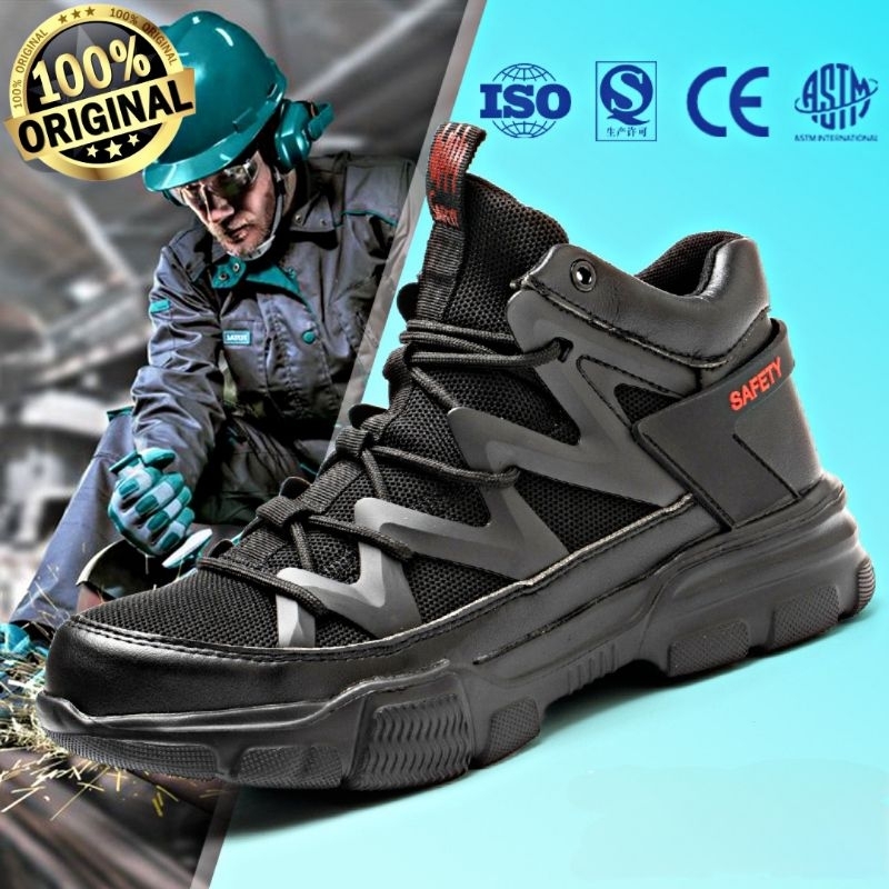 Jual Sepatu Safety Tactical Pria Ujung Besi Anti Smash (Anti Paku) Anti ...