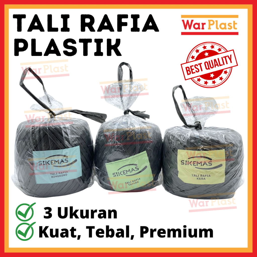 Jual Tali Rafia Gulungan Besar 1kg Tali Plastik Hitam Tebal Kuat ...