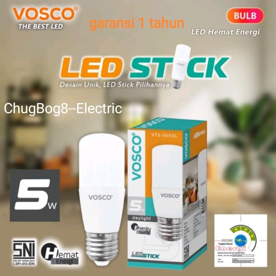 Jual Lampu Led Stick Vosco 5w.7w.9w Cahaya Putih Cool Daylight Garansi 1th | Shopee Indonesia