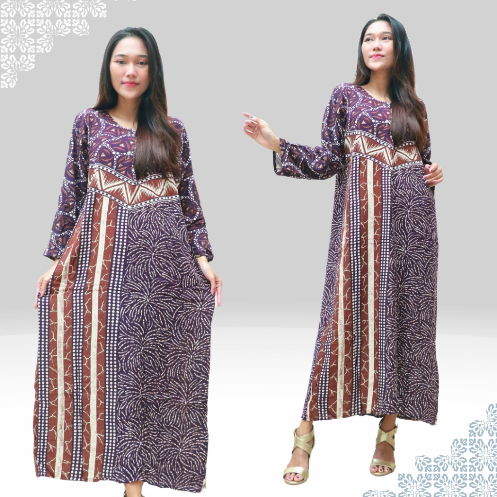 Jual Daster Batik Lengan Panjang Baju Daster Lengan Panjang Longdress ...