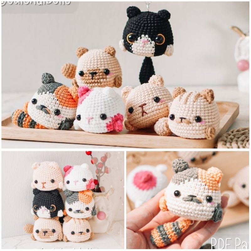 Jual {Crochet Pattern PDF File} GCH 6in1 Kitten Gang Keychain | Shopee Indonesia