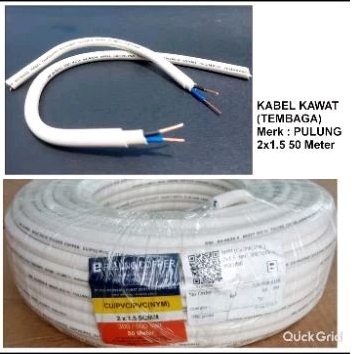 Jual Kabel Listrik NYM Kawat Tembaga 2x1.5 PULUNG SNI LMK (50 METER) | Shopee Indonesia