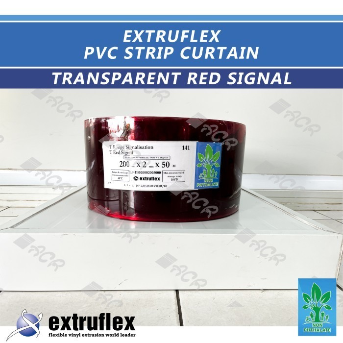 Jual Tirai PVC Curtain Red Signal 20cmx2mm Per Meter - EXTRUFLEX PVC Strip | Shopee Indonesia