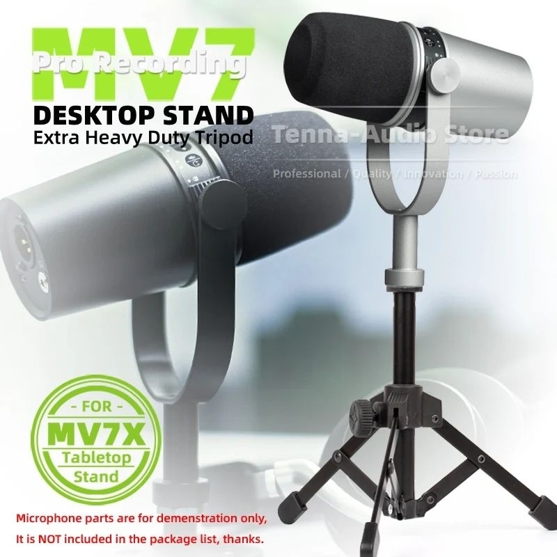 Jual Metal Tabletop mic Stand mic Tripod Shure MV7X SM7B Rode PodMic ...