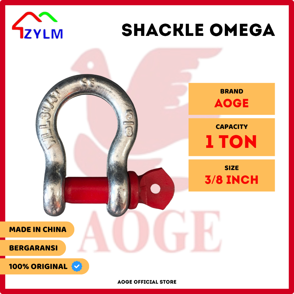Jual AOGE Shackle Omega 1 Ton 3/8" Segel Screw Pin | Shopee Indonesia