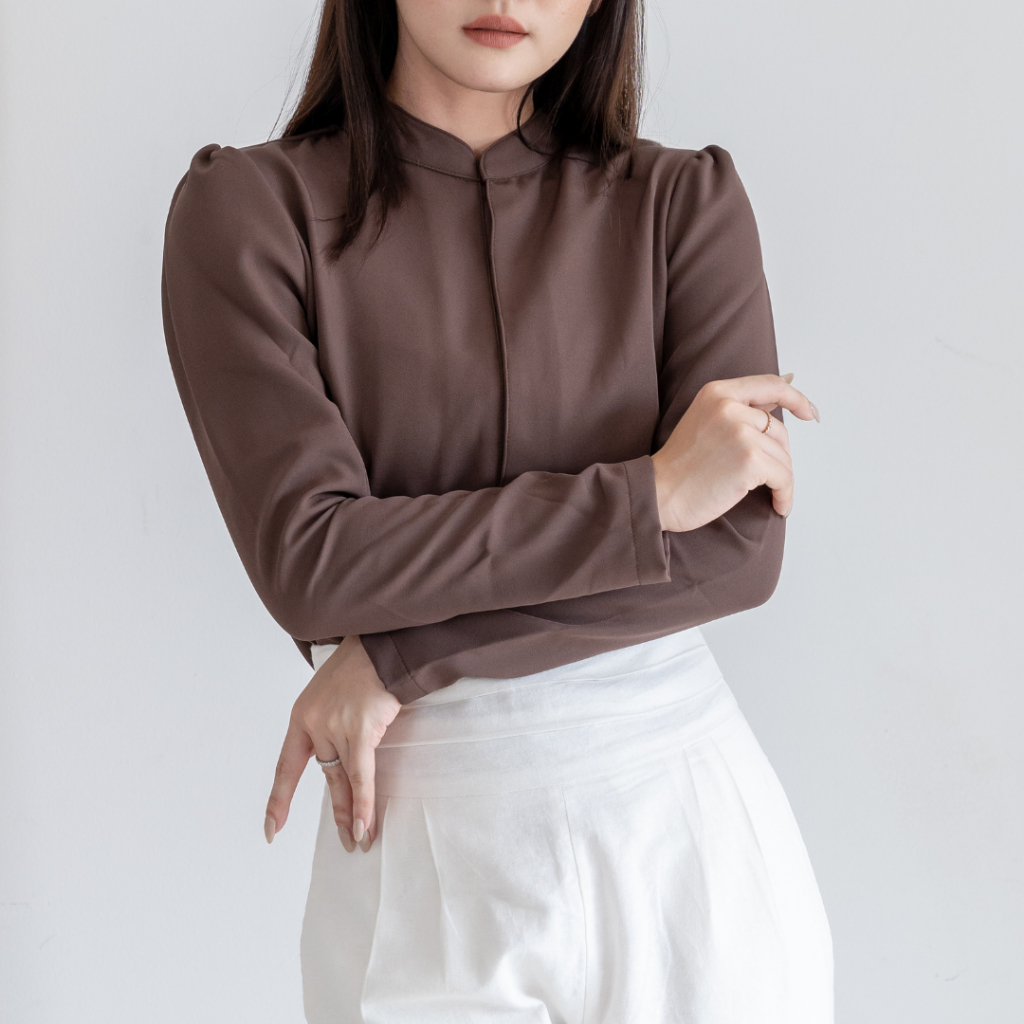 Jual NJONJAGAN - Long Arin Top / Atasan Wanita | Lengan Panjang Puffy ...