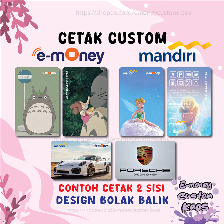 Jual CUSTOM KARTU EMONEY MANDIRI ETOLL DESAIN BEBAS GAMBAR FOTO SUKA ...