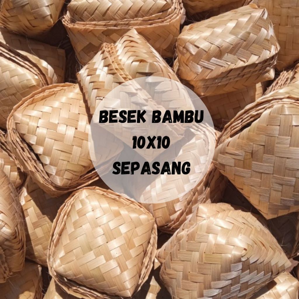 Jual Besek mini bambu ukuran 10x10 / besek wadah souvenir dan snack box ...