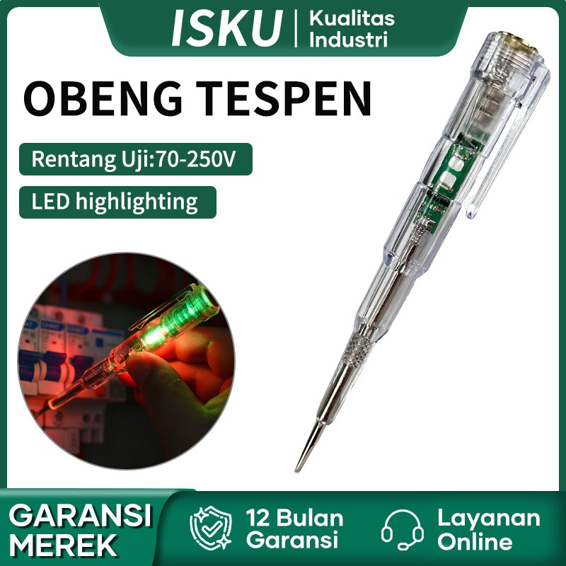 Jual ISKU Obeng Test Pencil Tester TesPen Obeng Tes with Indicator Dual ...