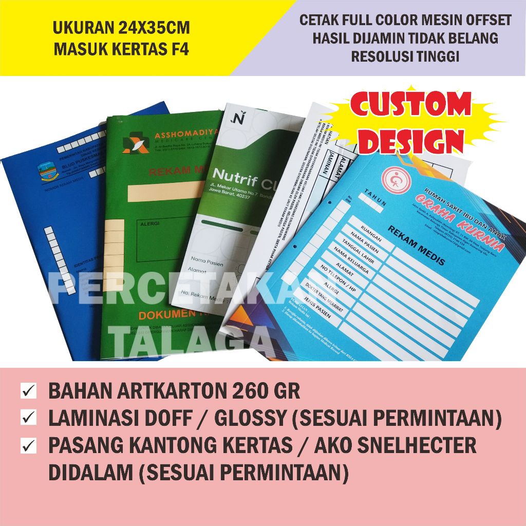 Jual Cetak map rekam medis dengan penyekat 3 ako fastener dan 1 kantong ...