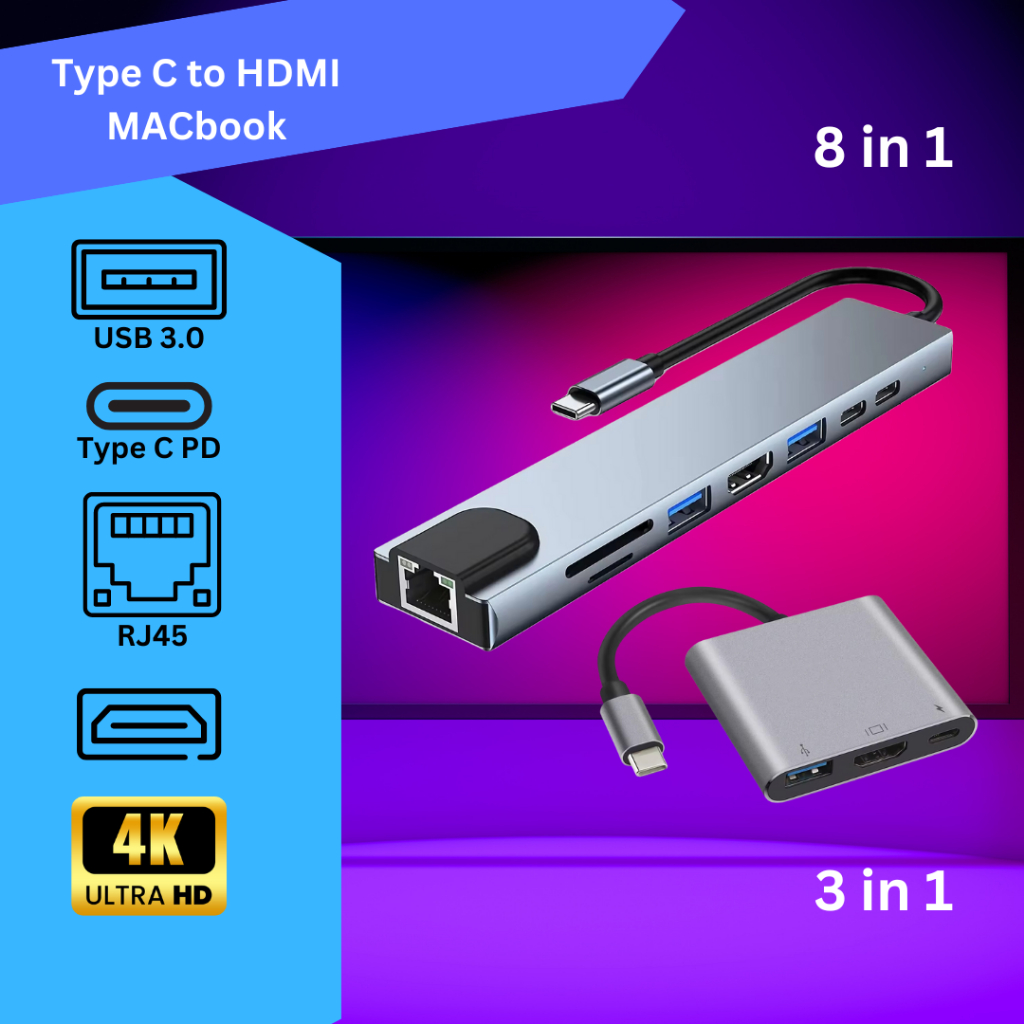 Jual QUINTON Type C hub OTG HDTV 8in1 / 3in1,USB 3.0 usb 3.1 RJ45 Power ...