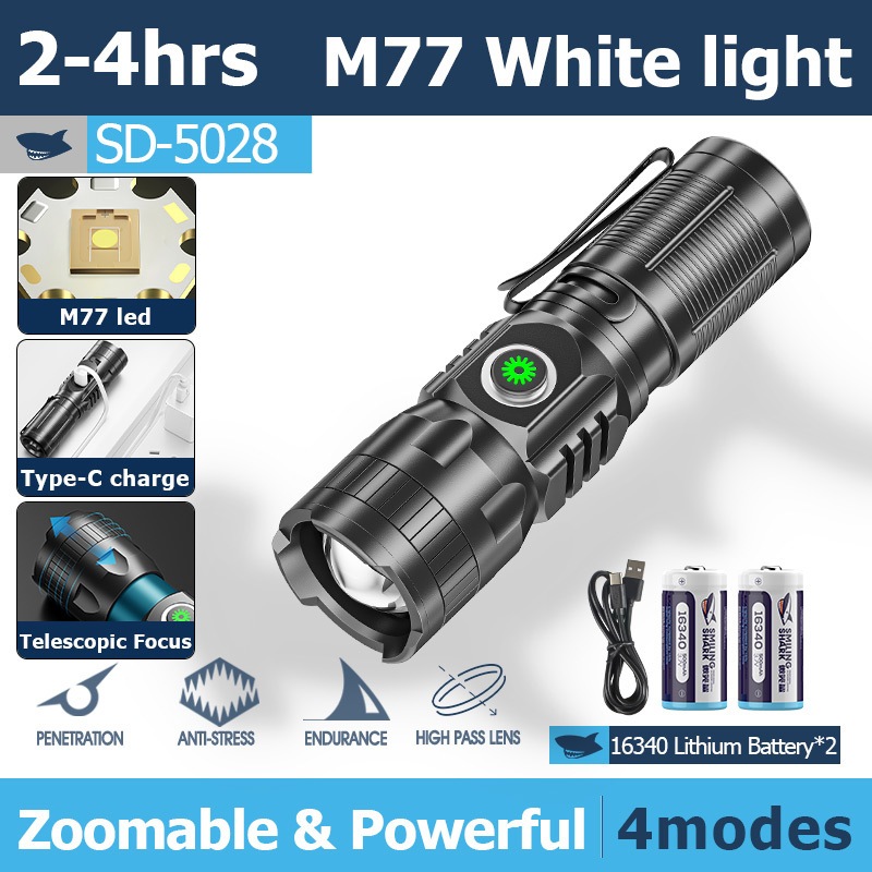 Jual SENTER LED MINI SMILING SHARK SD-5028 M77 - ZOOM JARAK JAUH ...
