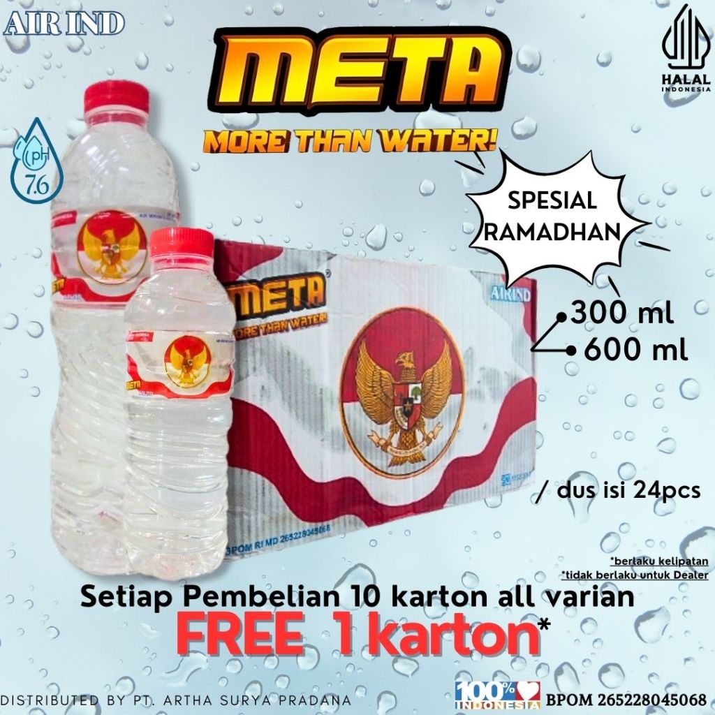 Jual META WATER AIR MINERAL BOTOL 330ML DUS (ISI 24 BOTOL) - DISASS ...