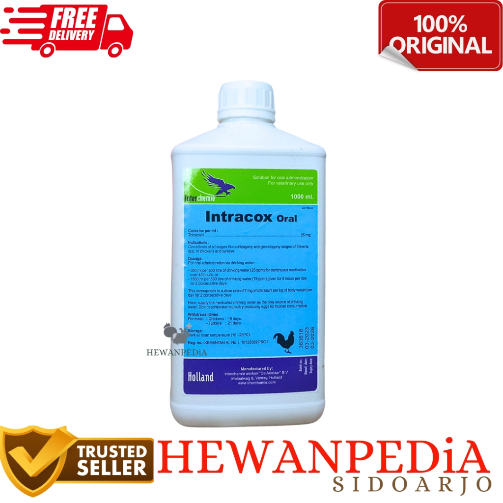 Jual INTRACOX ORAL 1 LITER 1 L - Obat Koksidiosis Hewan Koksi Mencret ...