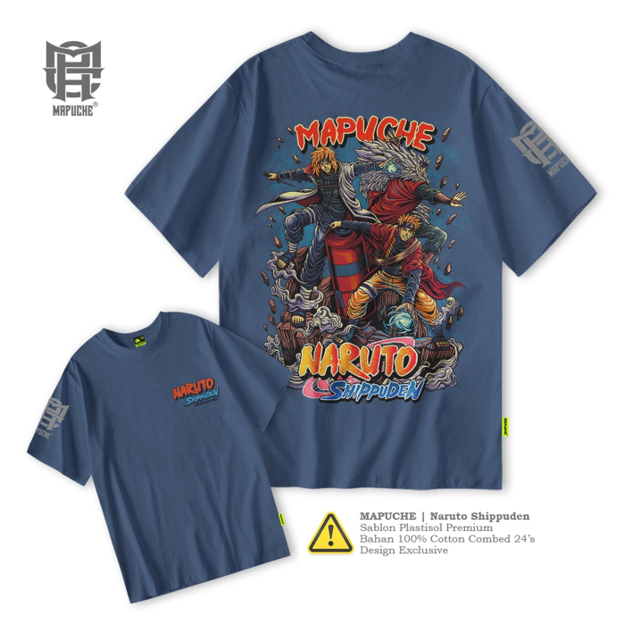 Jual MAPUCHE Kaos Anime Naruto Shippuden Biru Denim Tshirt Unisex ...