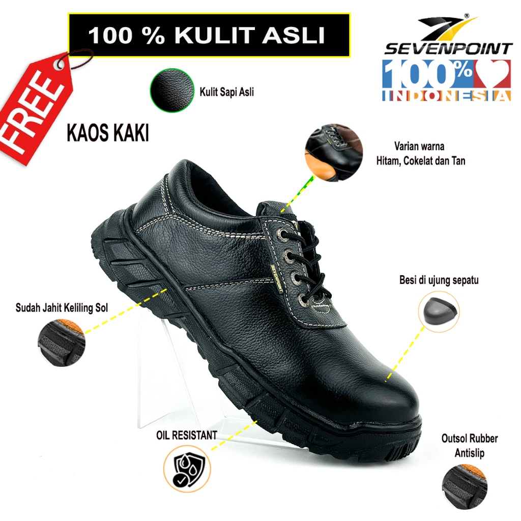Jual Sepatu Safety Original Pria Tali Sefty Shoes Kulit Asli Septy ...