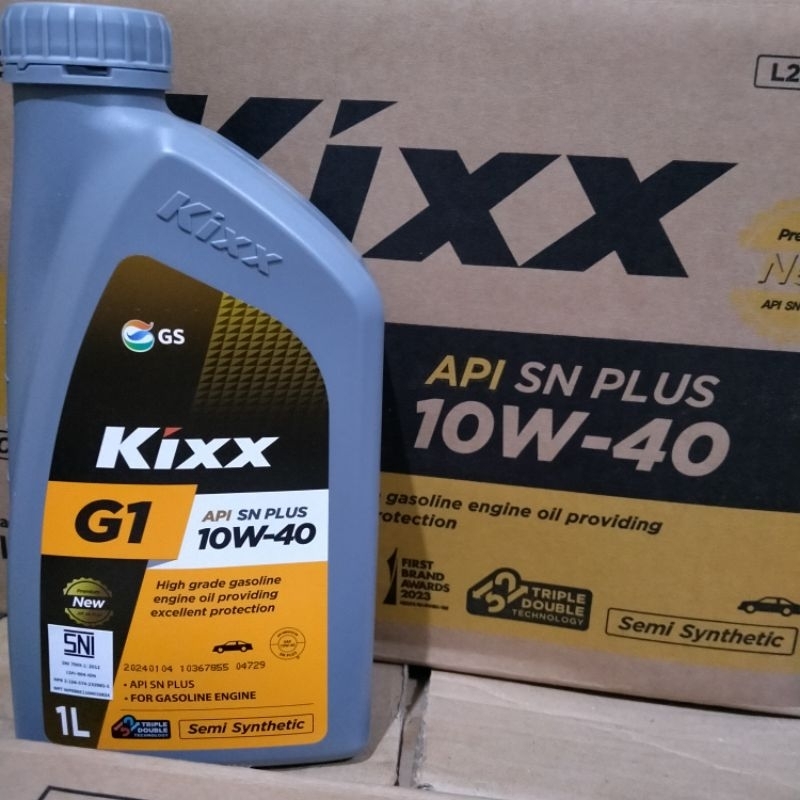 Jual oli mobil kixx G1 10W-40 SN plus 1 liter made in korea | Shopee Indonesia