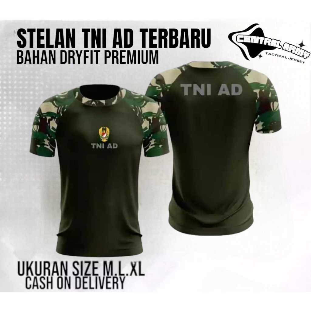 Jual Kaos Stelan Regland TNI AD Terbaru 2024 / jersey olahraga TNI AD / bahan DRYFIT Celana ...