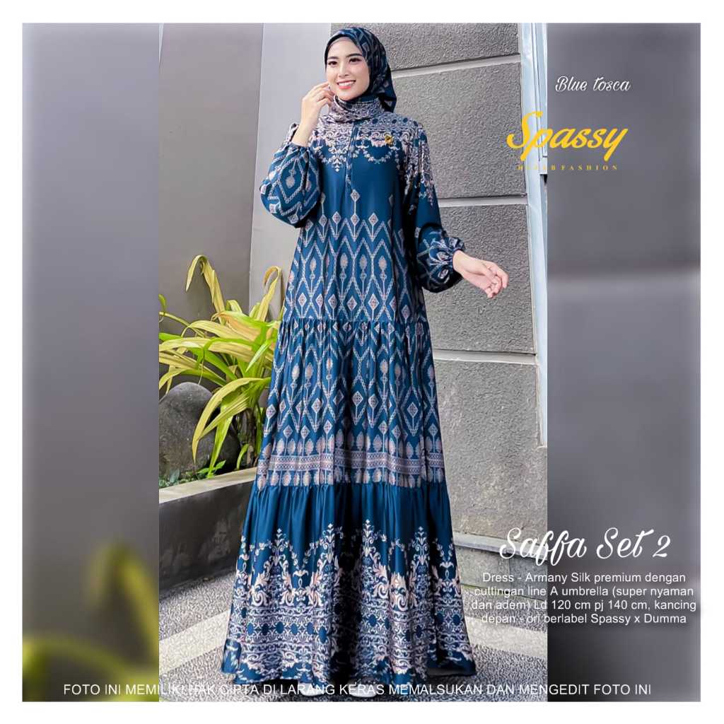Jual Khadijah / Saffa set Hijab by Spassy x Dumma / Gamis Maxi Dress ...