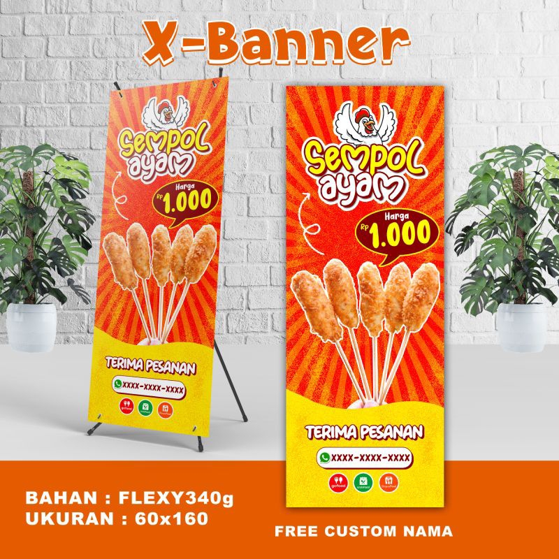 Jual Spanduk Banner Sempol Ayam Telur Gulung FREE EDIT DESAIN | Shopee ...