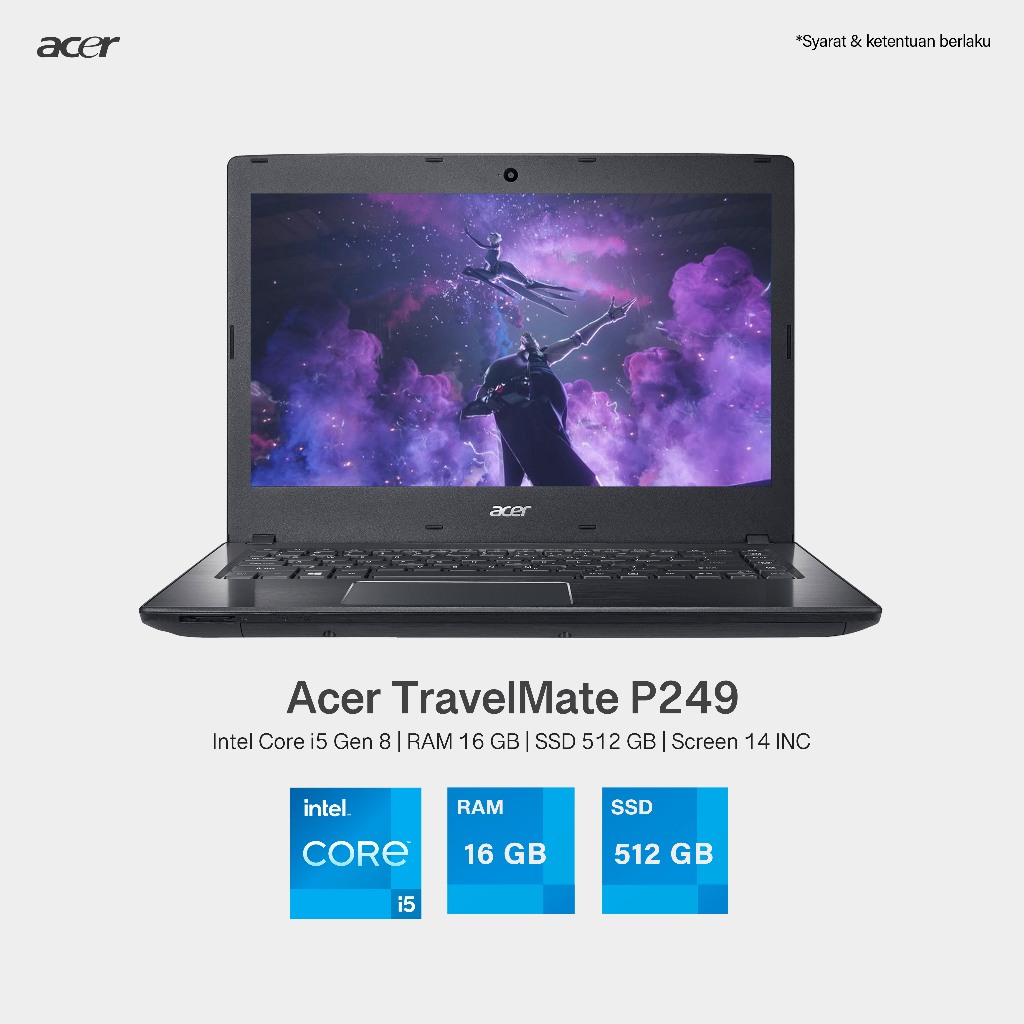 Jual LAPTOP Acer TravelMate P249 Intel Core i5 GEN 8 RAM 16 GB SSD 512 GB Layar 14 Inc | Shopee ...