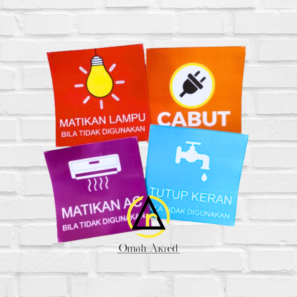 Jual Stiker Hemat Energi - Hemat Listrik - Matikan AC - Tutup Keran | Shopee Indonesia
