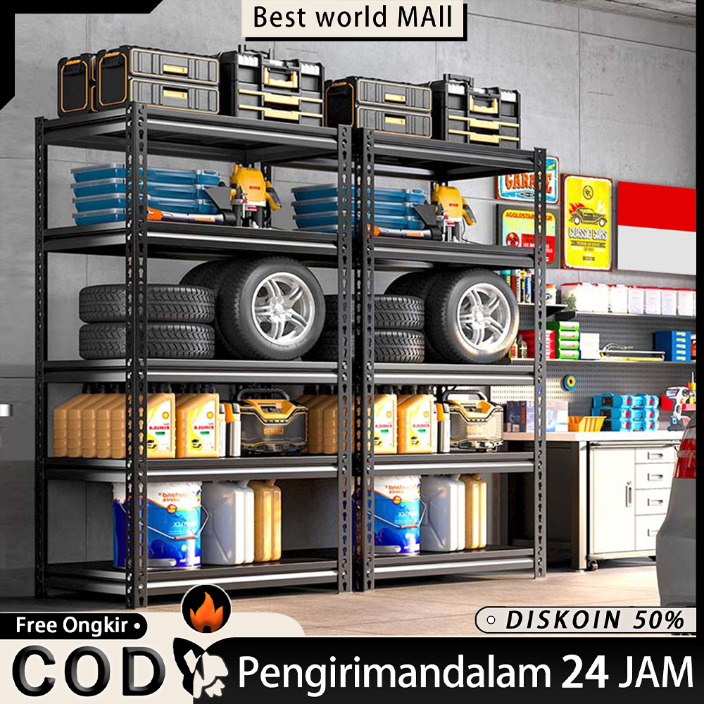 Jual 【100% BESI】Rak Besi Susun Rak Besi Siku 5 Susun Rak Barang Rak ...