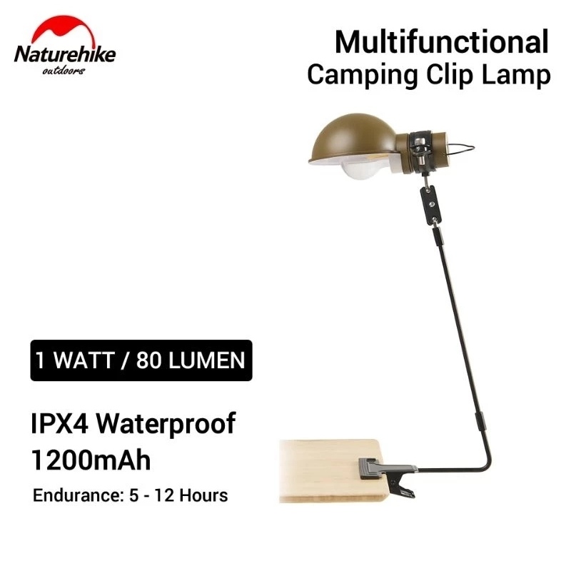 Jual LAMPU CAMPING CLIP NATUREHIKE NH22ZM002 LAMPU KLIP MEJA LAMPU ...