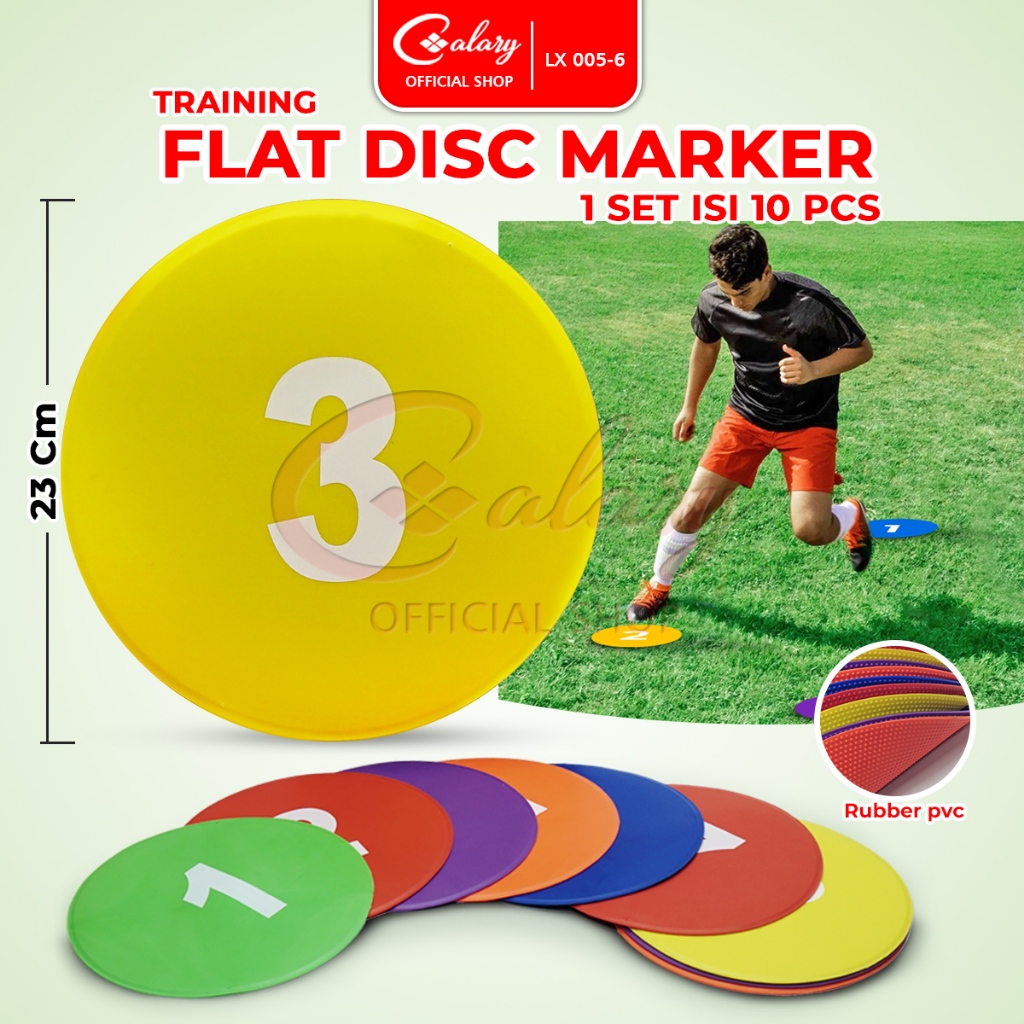 Jual 𝐂𝐀𝐋𝐀𝐑𝐘 Flat Disc Marker 1 Set Penanda Olahraga Sepak Bola Futsal ...