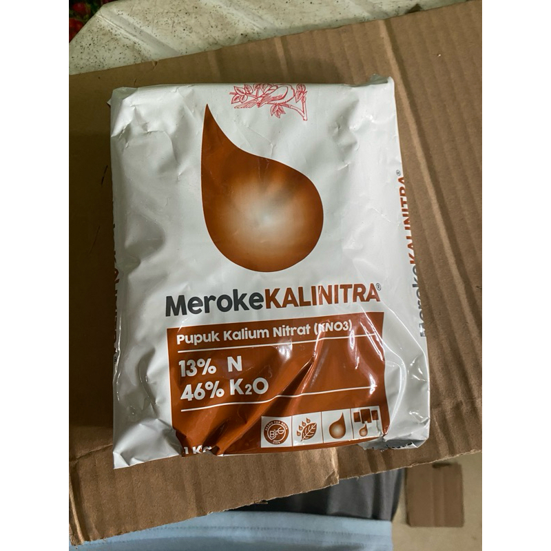 Jual Pupuk KALINITRA Meroke Kalium Nitrat KNO3 Putih kemasan asli 1kg ...