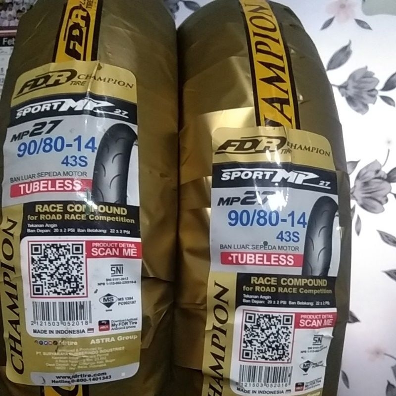 Jual BAN MP27 SOFT COMPANY CHAMPION SPORTY Mp27 90/80-14 STOK TERBARU ...