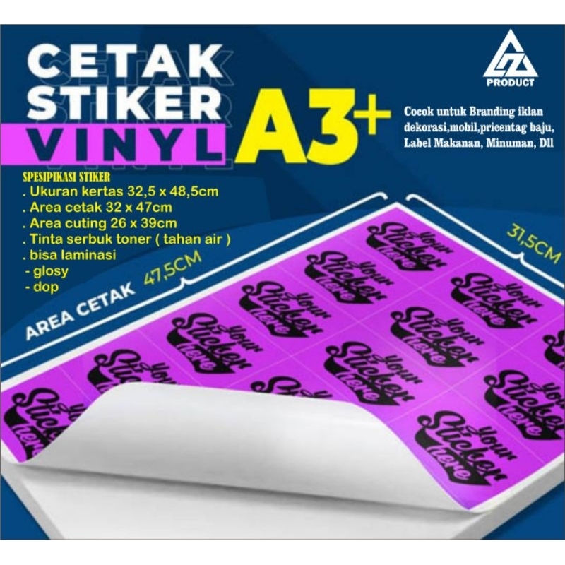 Jual cetak stiker vynil,cocok untuk iklan dan label jualan | Shopee ...