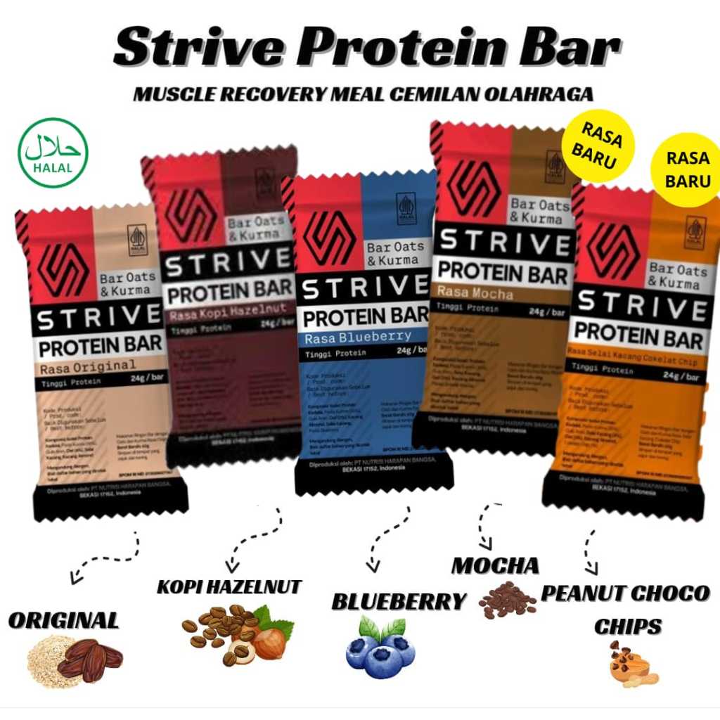 Jual STRIVE Protein Bar Muscle Recovery otot pemulihan Meal Cemilan ...