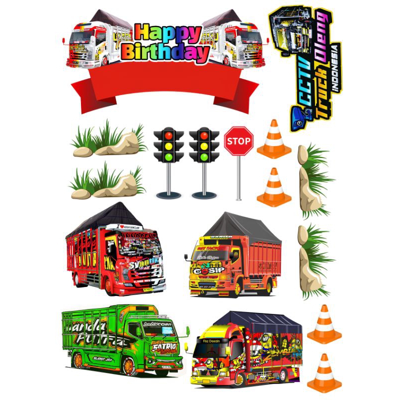 Jual Cetak Topper Truck Oleng, Topper Kue Ultah | Shopee Indonesia