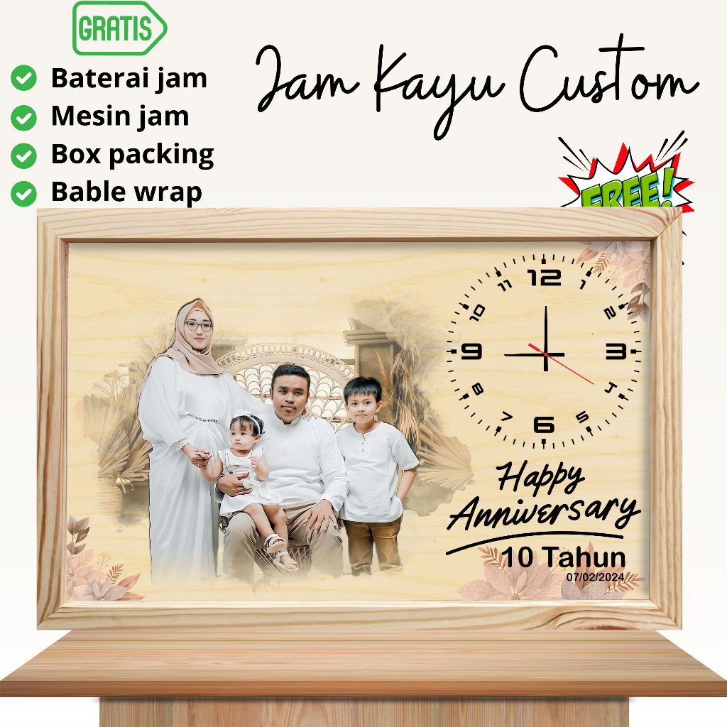 Jual JAM DINDING CUSTOM RUSTIK JAM Kado Ulang tahun Pernikahan ...