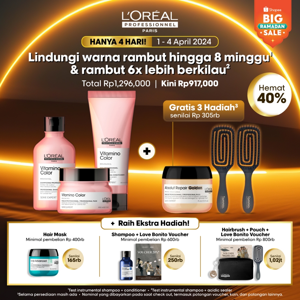 Jual Vitamino Color Shampoo + Conditioner + Mask Untuk Rambut Diwarnai ...